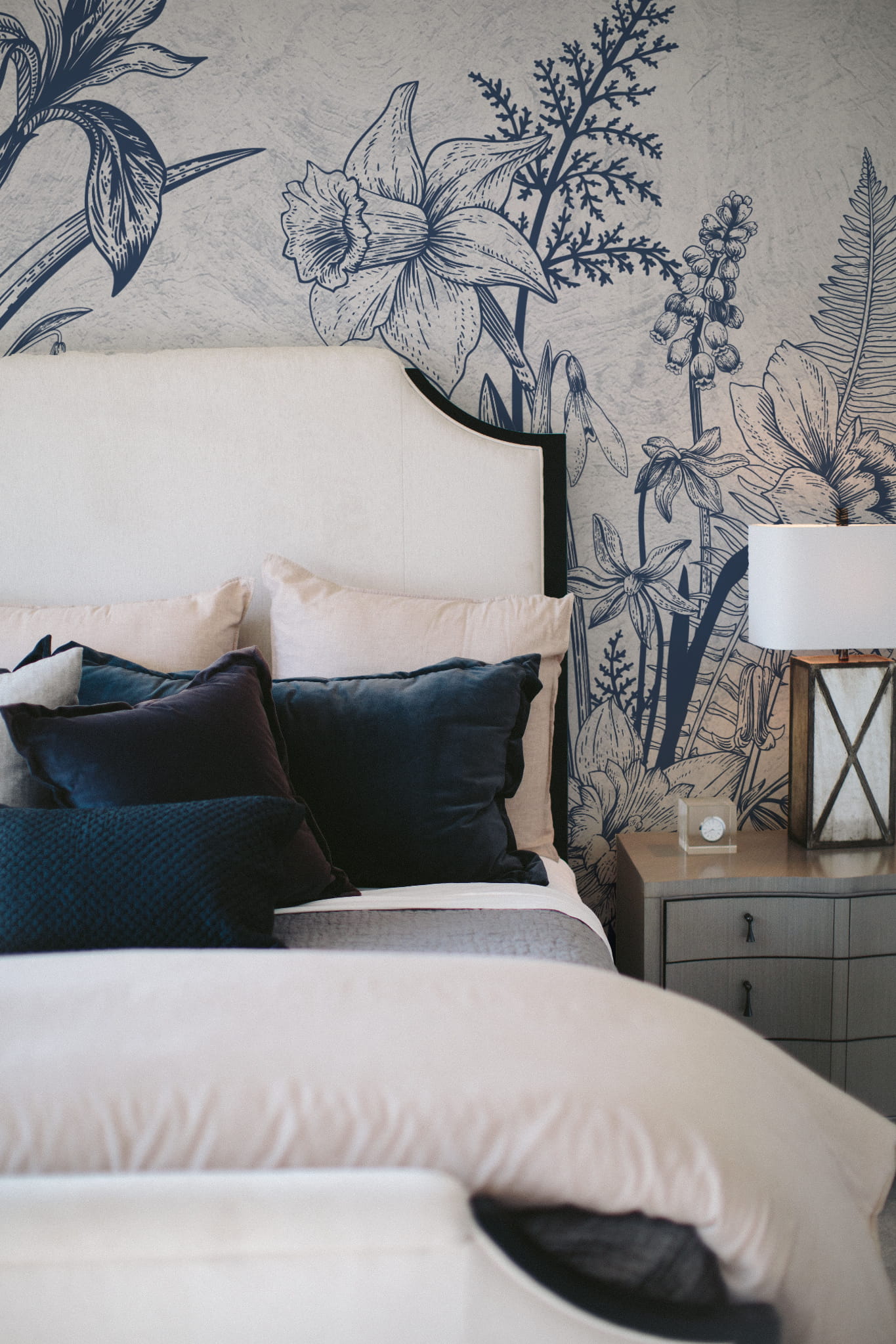 Wallpaper Floral collar blue - Bluebird Design